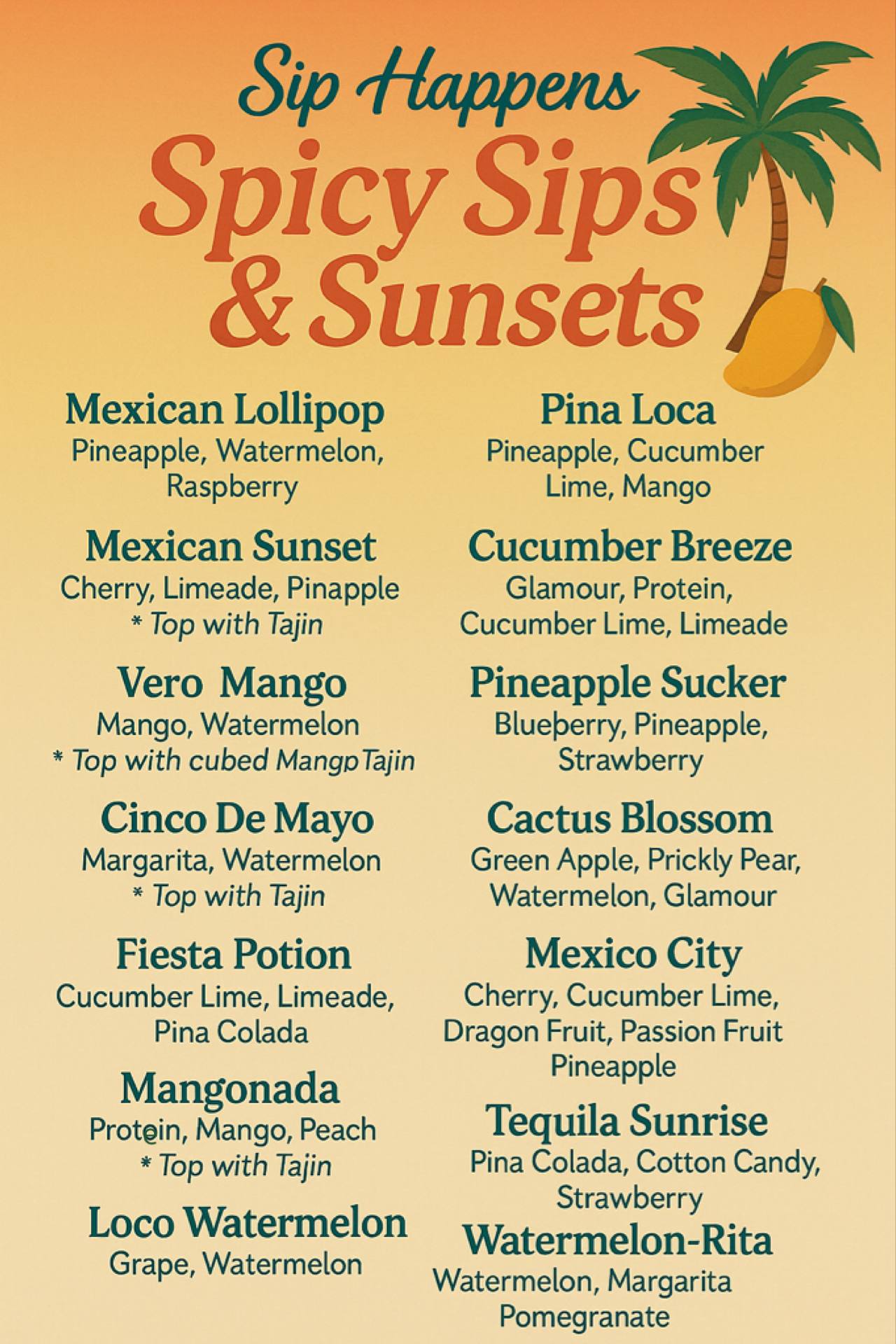 Spicy Sips & Sunsets – Sip Happens